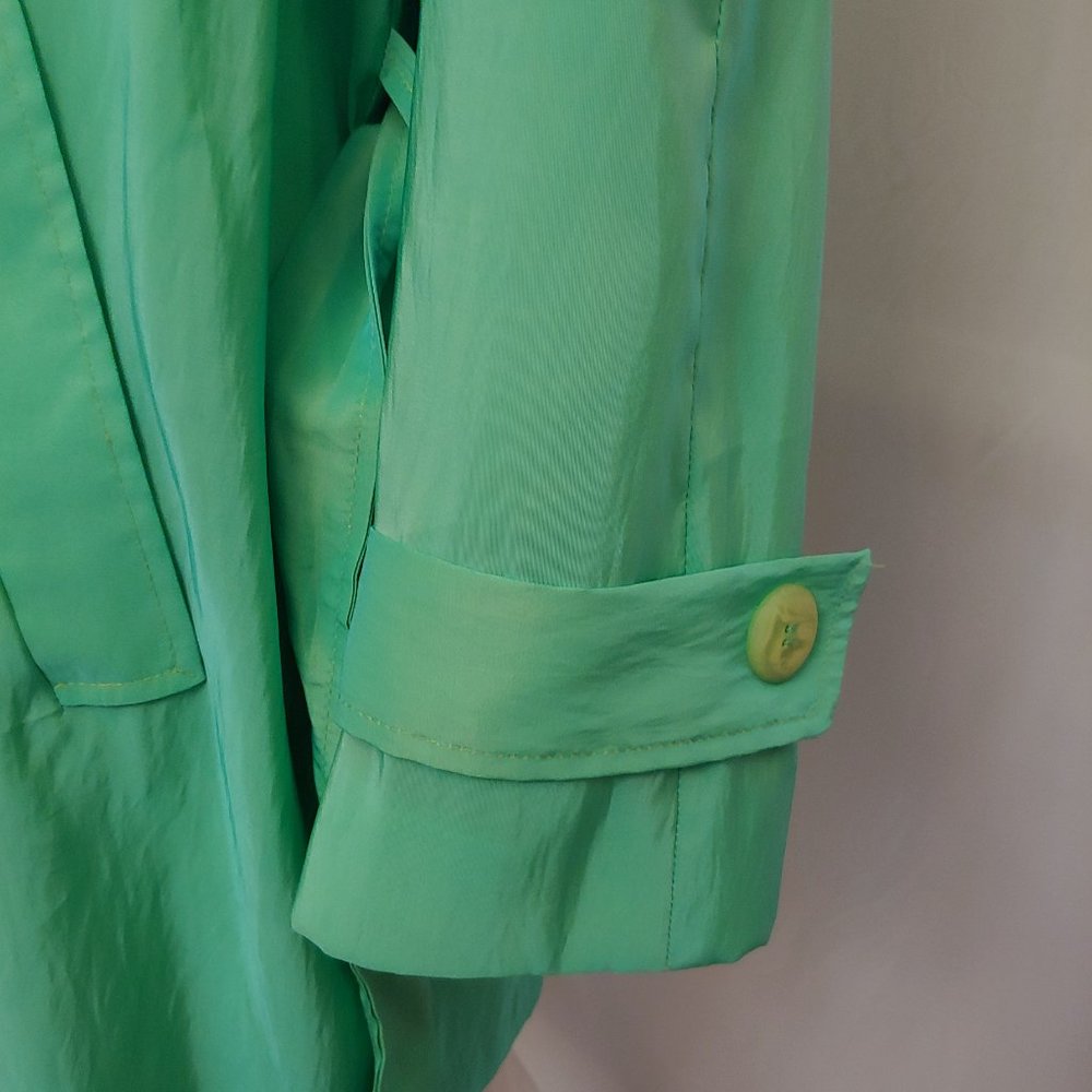 Vision Neon Lime Green Oversized Coat Shiny Iridescen… - Gem